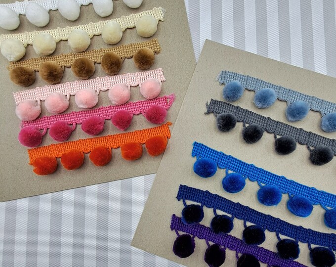 Pom Pom Trim Sample Cards, 28mm Trim, Perfect Trimming for Cushions ...