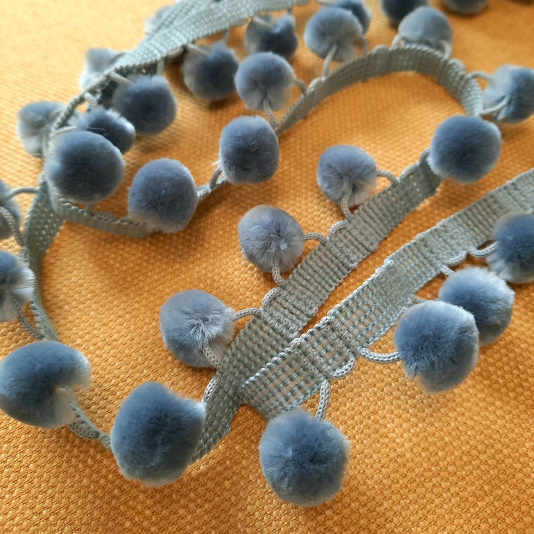 Grey Pom Pom Trim, 28mm Trim, Perfect Trimming for Cushions, Blinds ...
