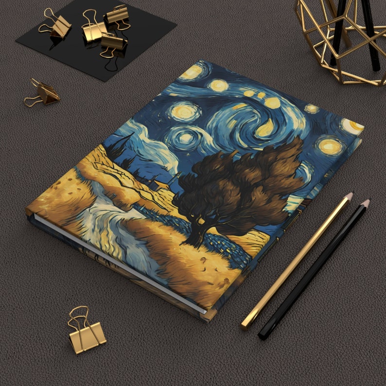 Starry Night Journal, Hardcover Notebook, Art Print Journal, Van Gogh ...