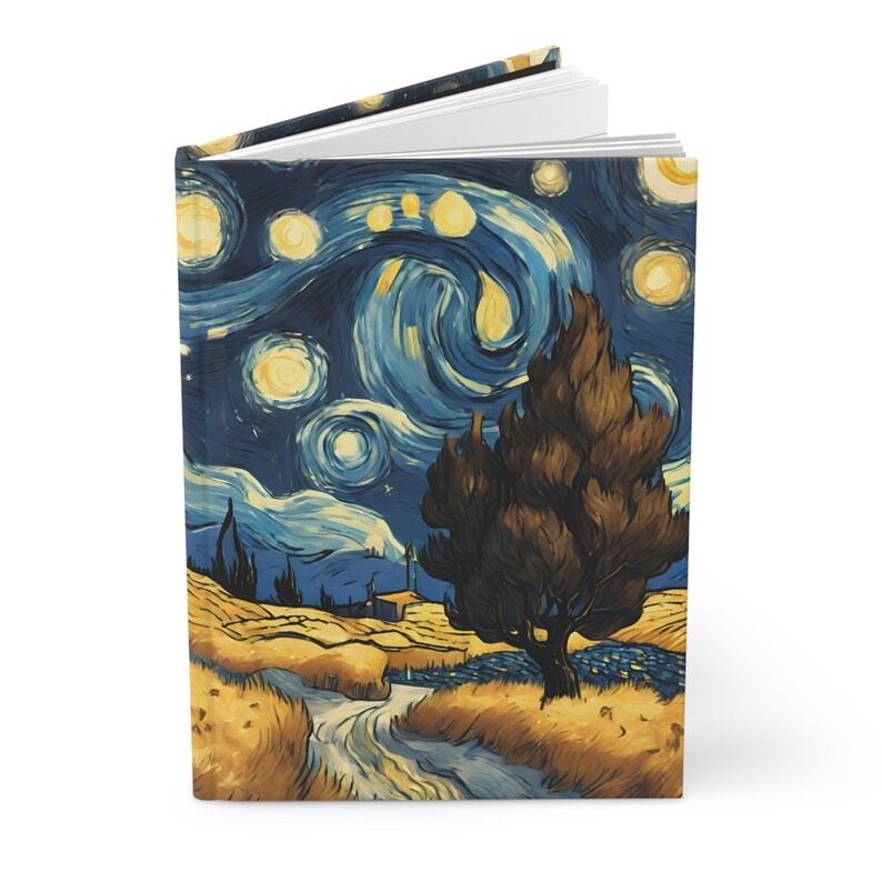 Starry Night Journal, Hardcover Notebook, Art Print Journal, Van Gogh Inspired, Elegant Writing ...