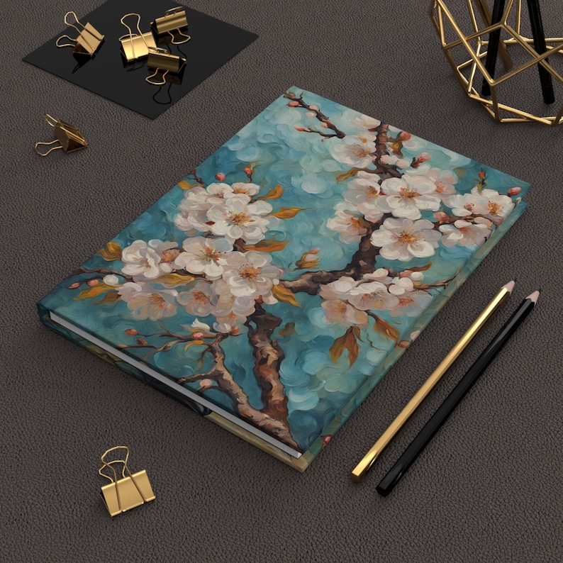 Floral Journal, Hardcover Notebook, Cherry Blossom Journal, Elegant ...