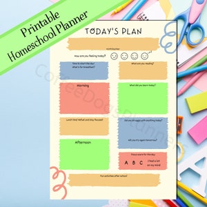 Kid's Homeschool Planner - Daily Printable Schedule - Etsy