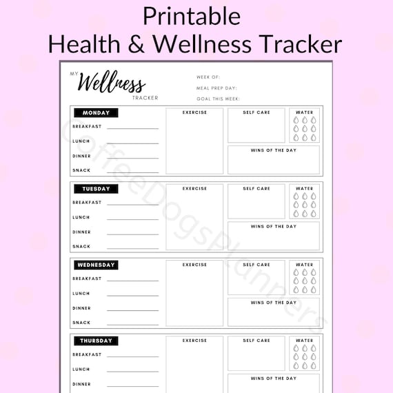 Weekly Meal Prep / Wellness / Meal Tracker / Health Planner | Etsy