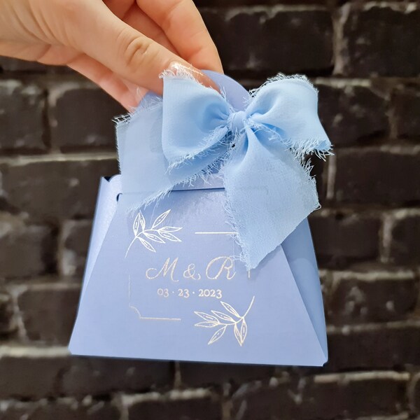 Blue Favor Boxes - Etsy
