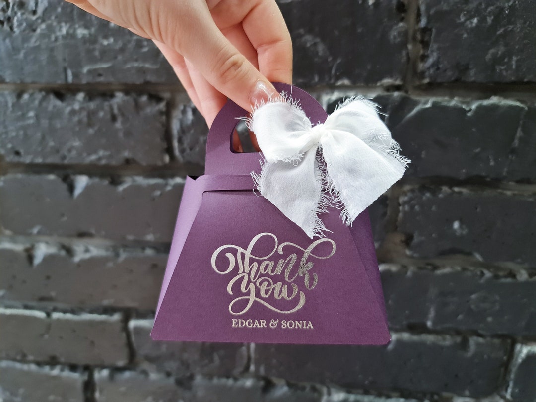 Personalized Favor Boxes With Your Text or Logo With Chiffon - Etsy