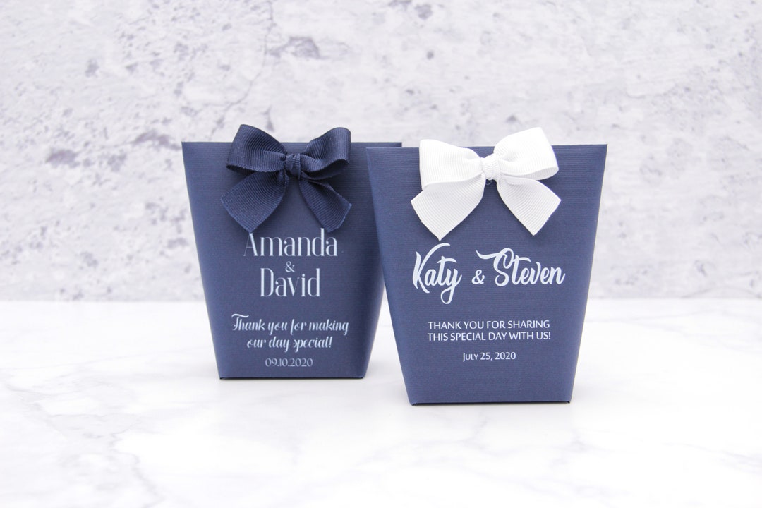 Blue Wedding Favors Boxes Personalised Party Guest Gifts - Etsy