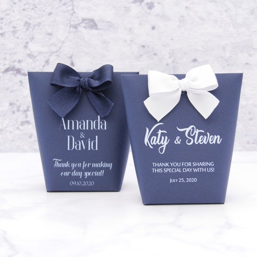 Blue Wedding Favors Boxes Personalised Party Guest Gifts - Etsy