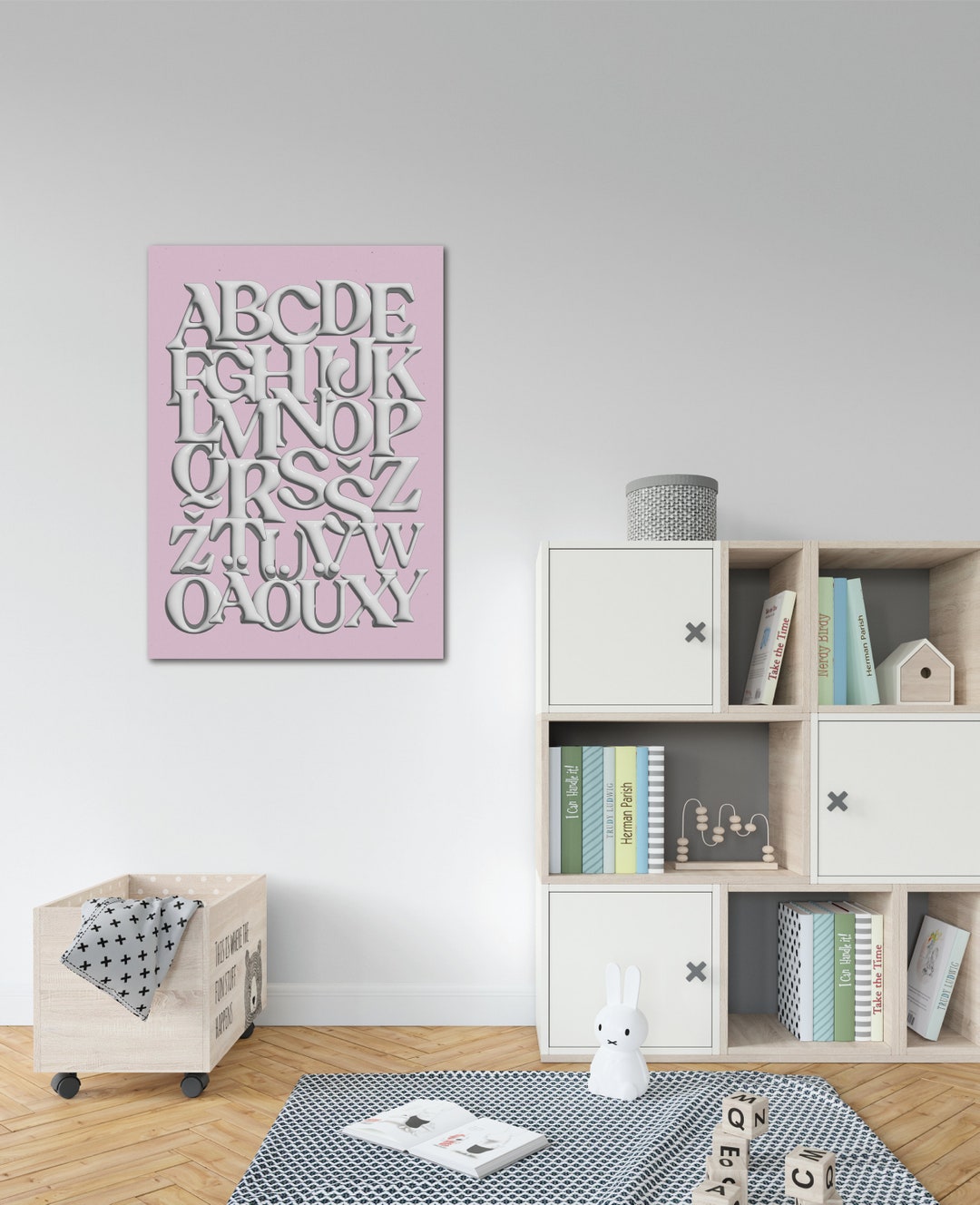 Eye Catching and Educational Alphabet Poster for Kids Room. Fun 3D ...