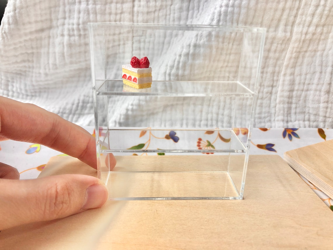 3.14" X 2.67" Mini Display Case Transparent Clear Acrylic Display Case ...