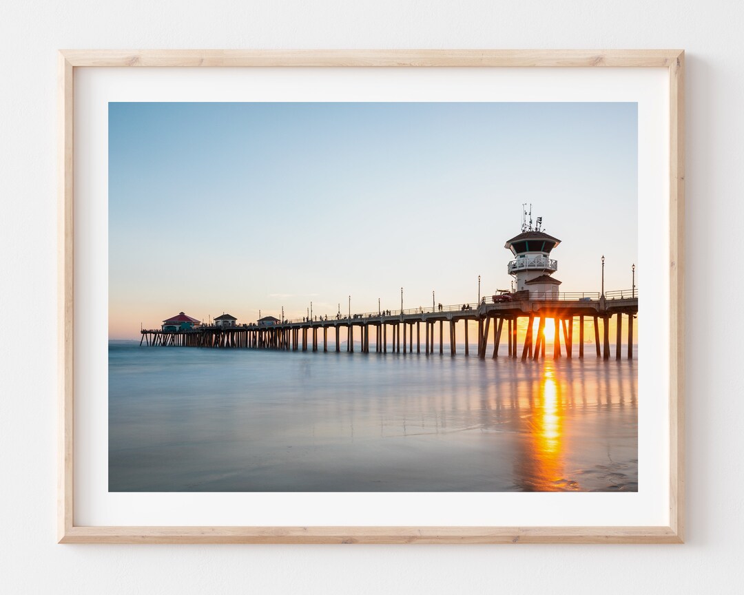 Huntington Beach Sign Photo Print, California Pier Wall Art Prints ...