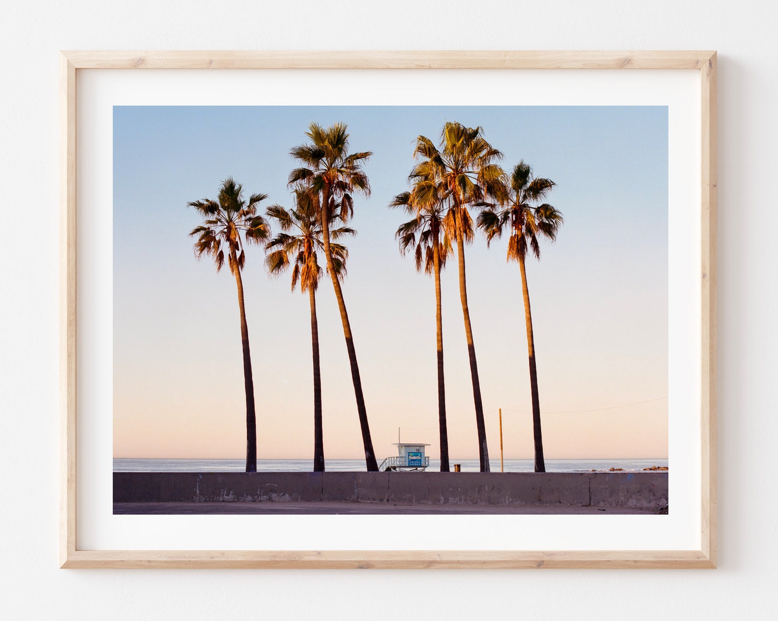 Venice Beach Photo Print, Palm Trees Poster, Lifeguard Tower, Tree ...