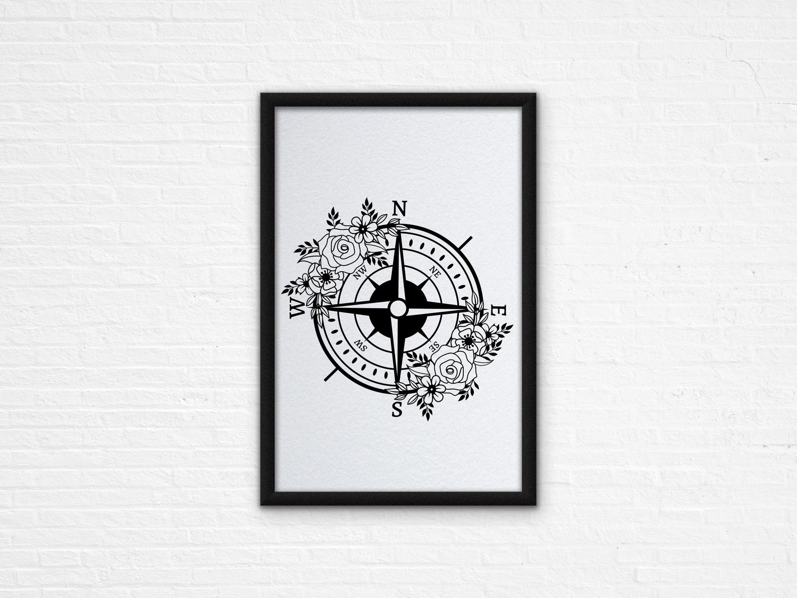 Floral Compass Svg Compass Svg Compass Rose Svg Nautical - Etsy Canada