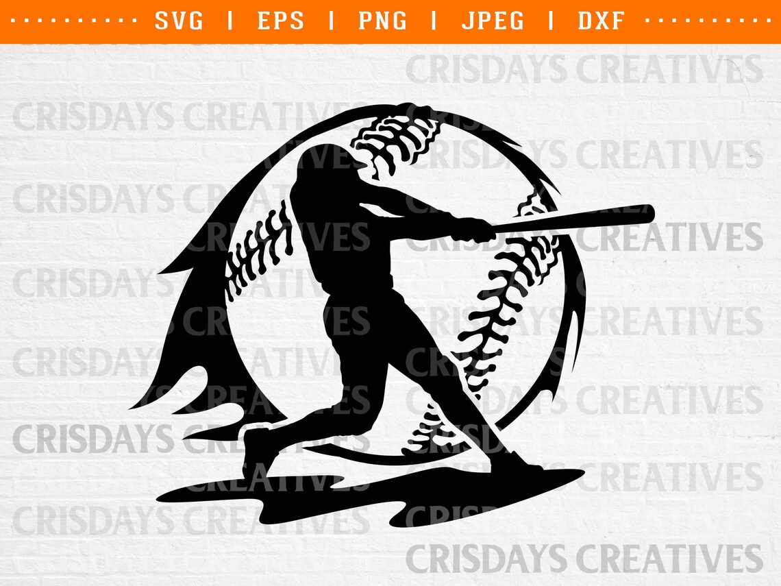 Baseball Player SVG | Baseball Silhouette Clipart | Batter Hitter ...