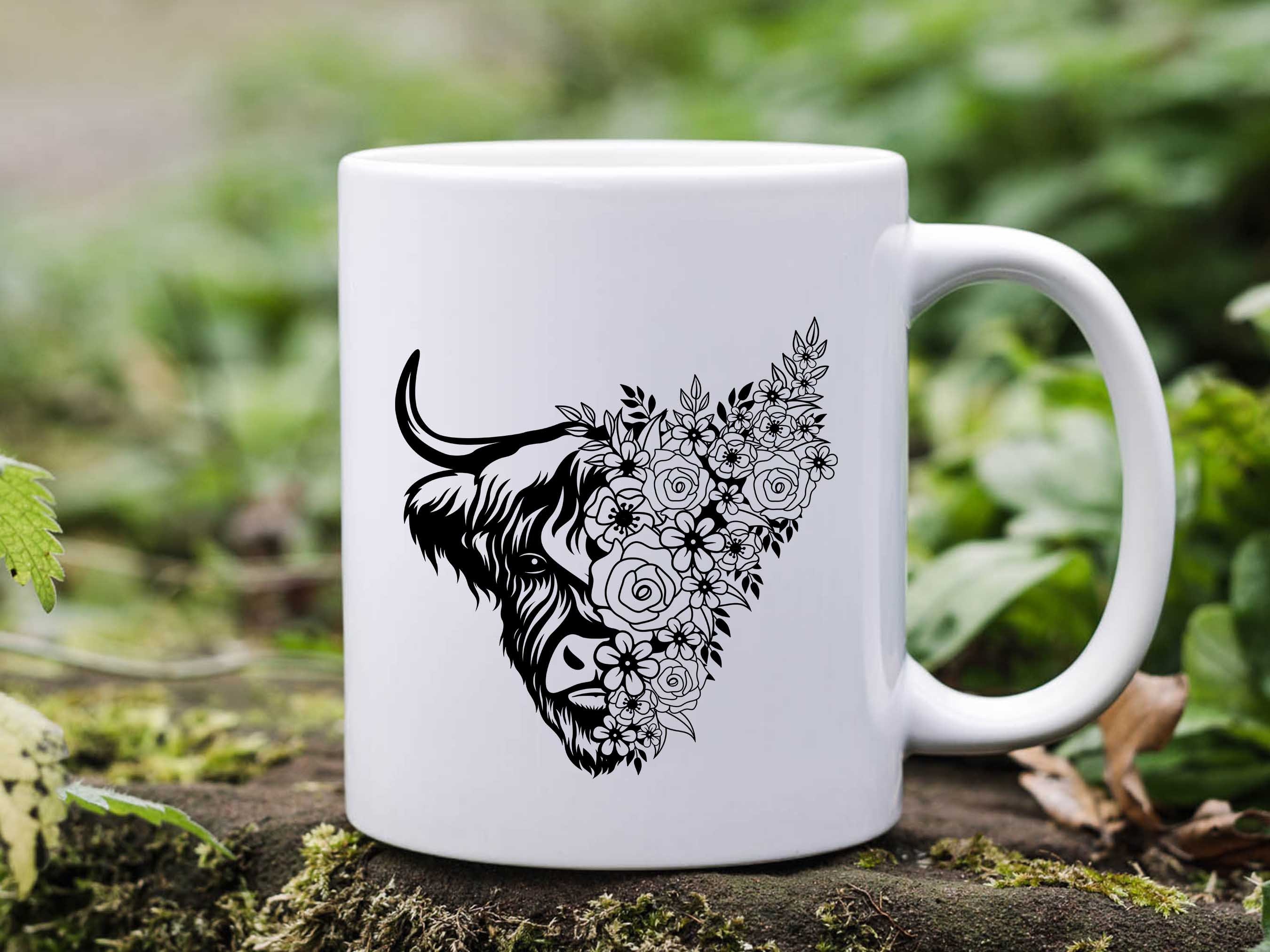 Floral Highland Cow Svg Cow With Flowers Svg Heifer Png - Etsy