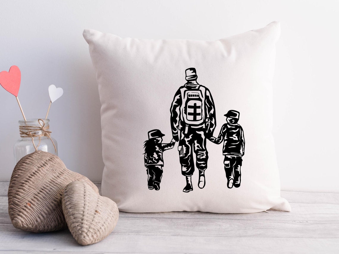 Dad and Kids Soldier SVG| Soldier Dad SVG| Military Dad Svg| Dad Life ...
