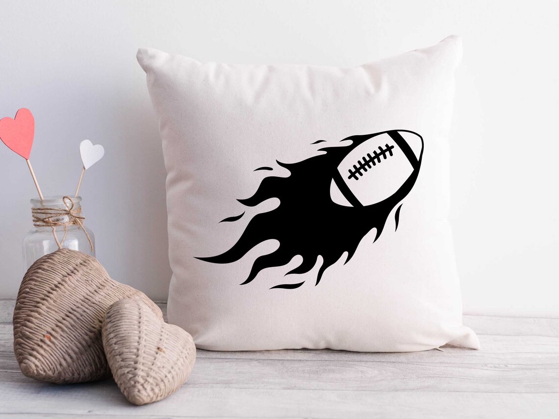 Flaming Football Player Svg| Football Svg| Flaming Football Svg ...