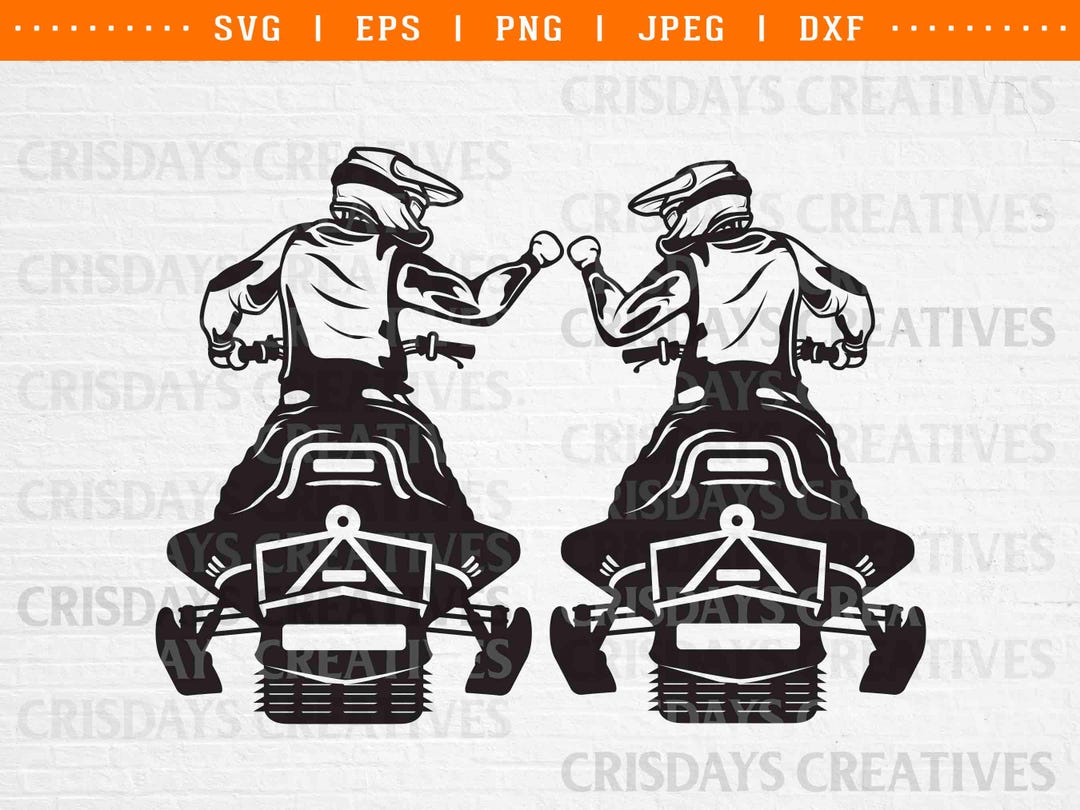 Best Buddies Snowmobile Ride SVG, Snowmobiling Friends Silhouette ...
