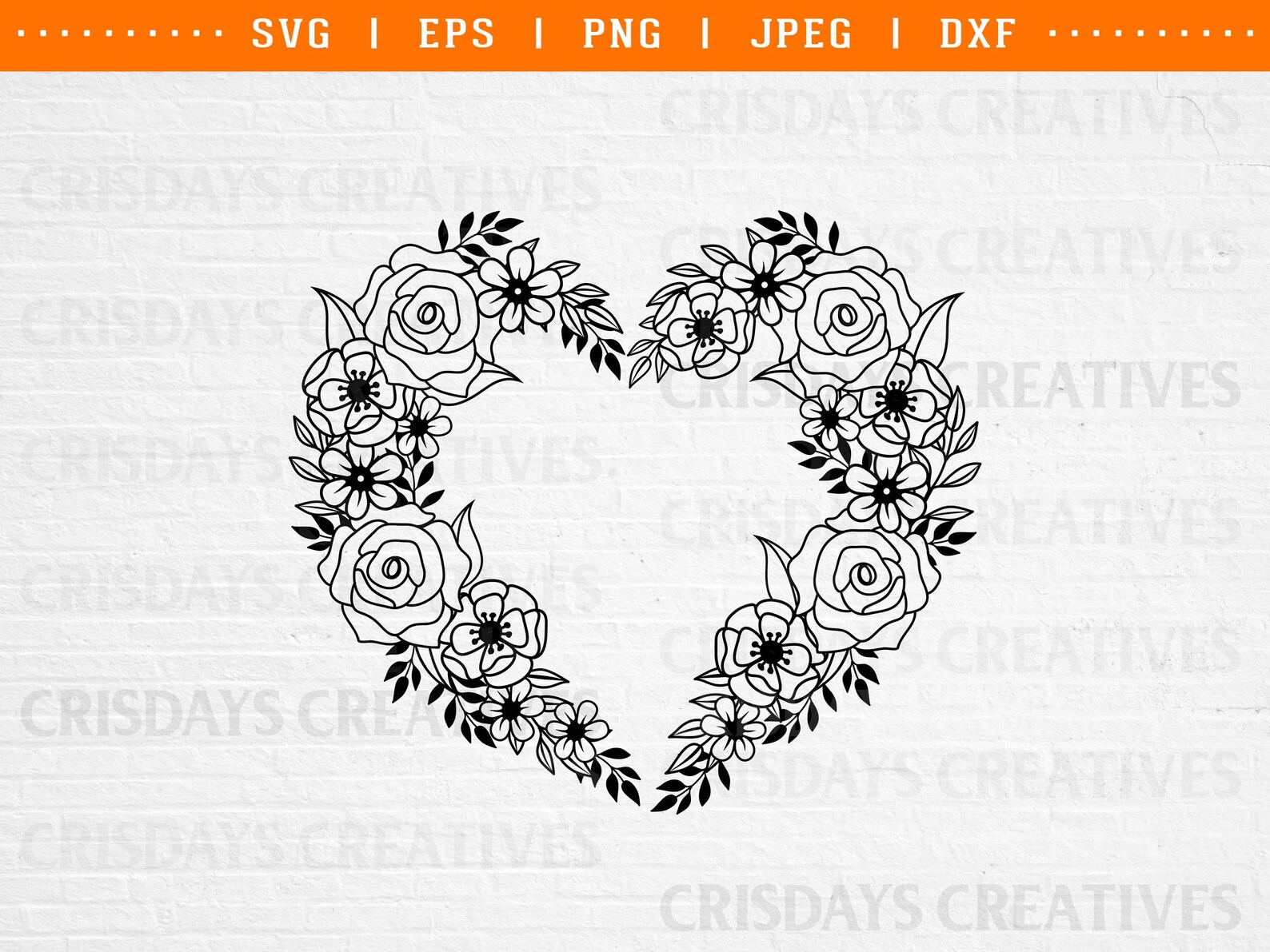 Floral Heart Svg Heart With Flowers Svg Cute Floral Heart - Etsy