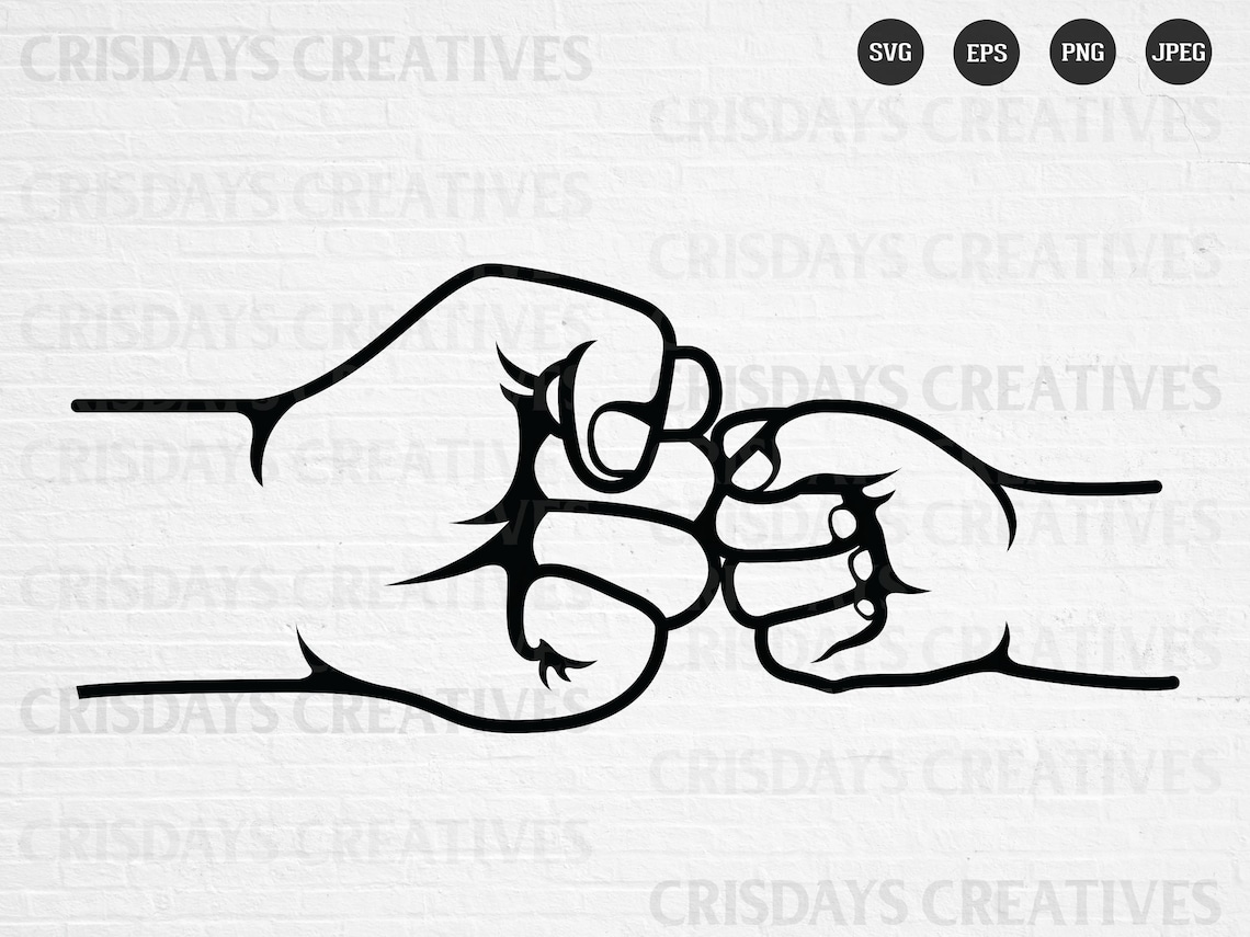 Fist bump Svg Father Daughter Fist Bump Dad and Baby Fist | Etsy