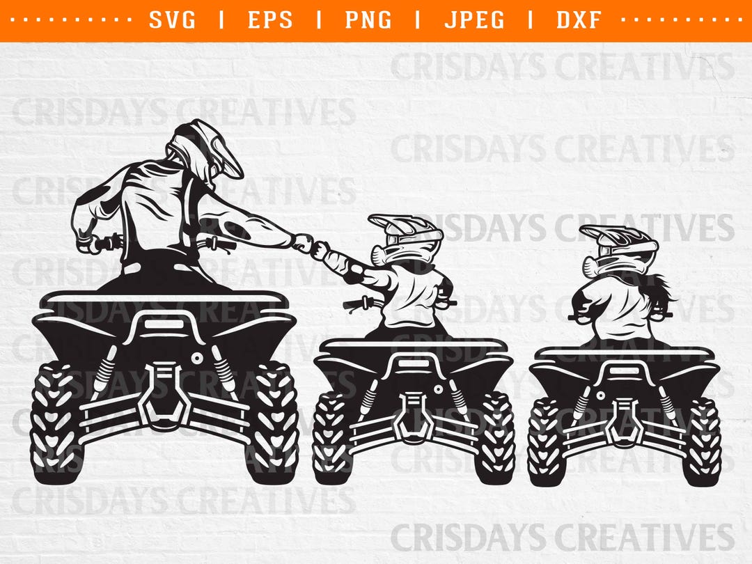Dad and Kids ATV Racing SVG: Father's Day Clipart (digital Download) - Etsy