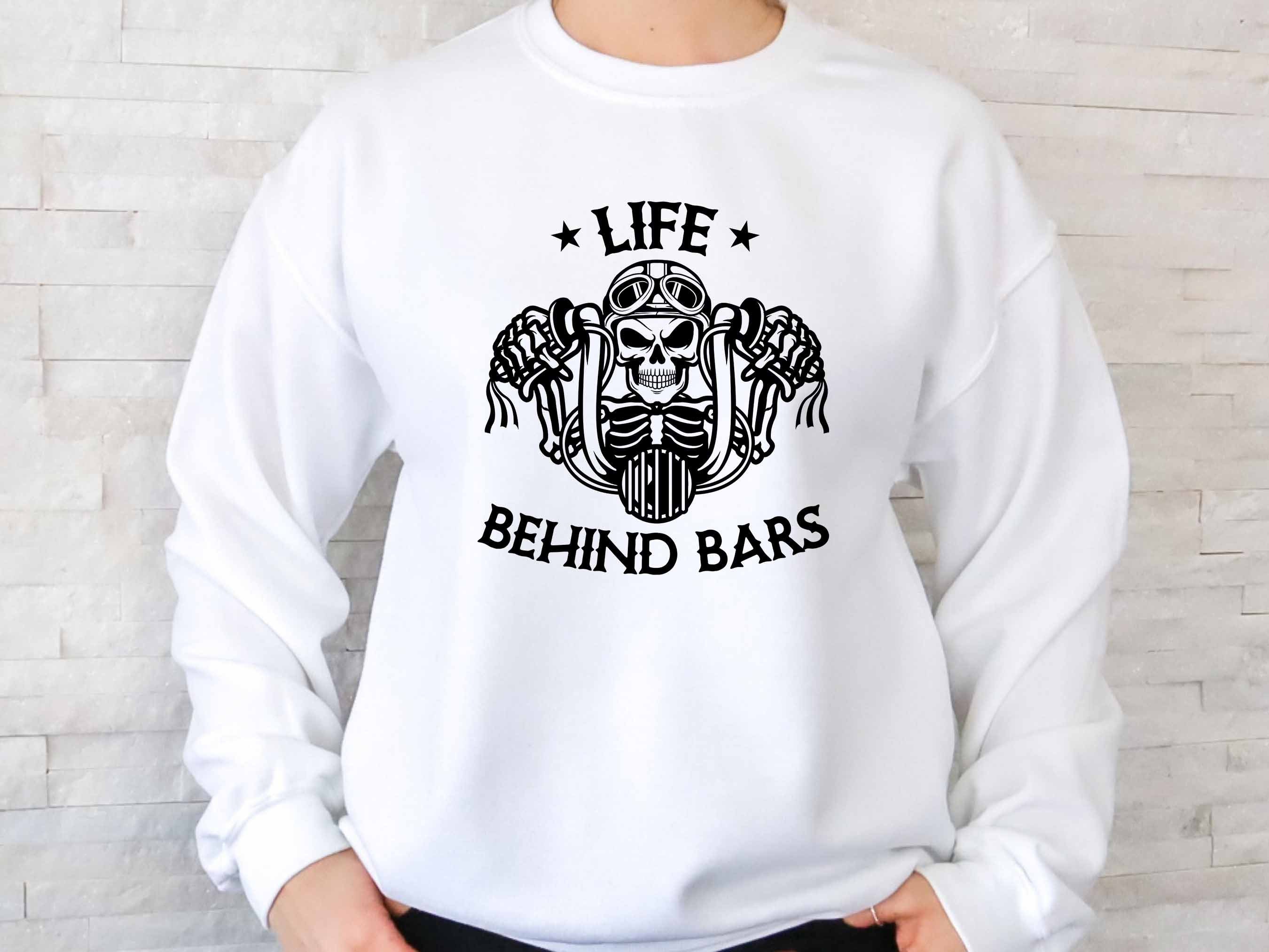 Life Behind Bars Svg| Skeleton Motorcycle Rider Svg| Motorcycle Rider ...