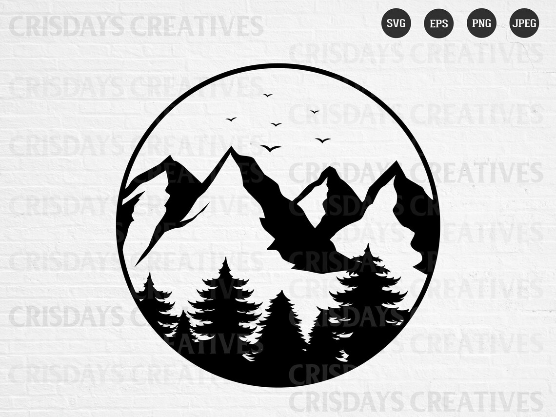 Mountain Svg Forest Svg Outdoor Svg Hiker Svg Camper Svg | Etsy