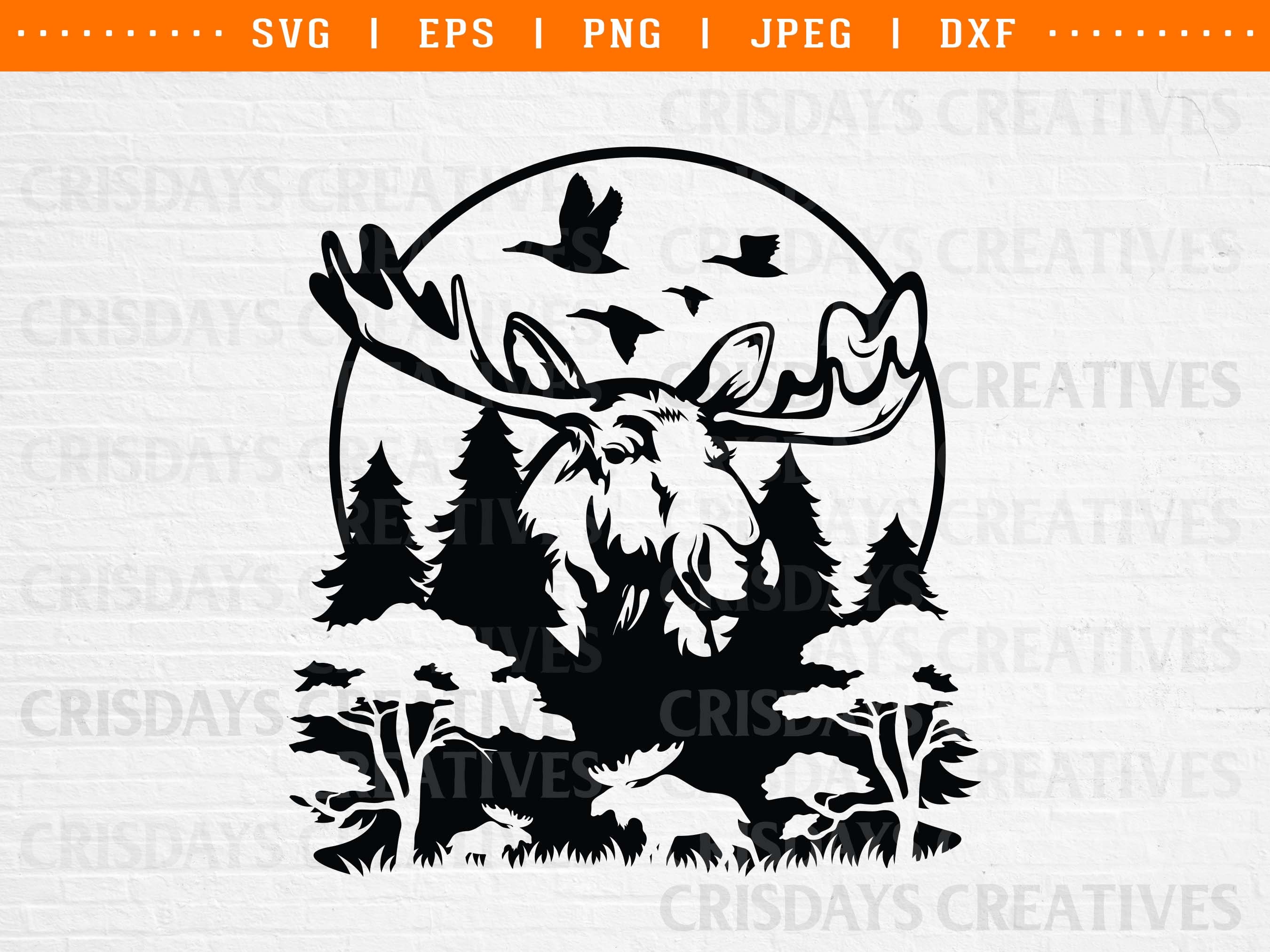 Moose Hunting SVG, Wildlife and Outdoor Sports Cut File, Hunter ...