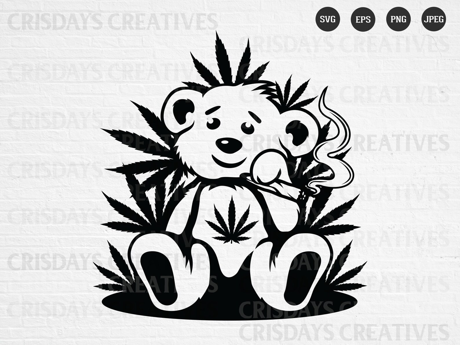 Smoking Bear Svg Weed Svg Cannabis Svg Cannabis Bear Svg Etsy