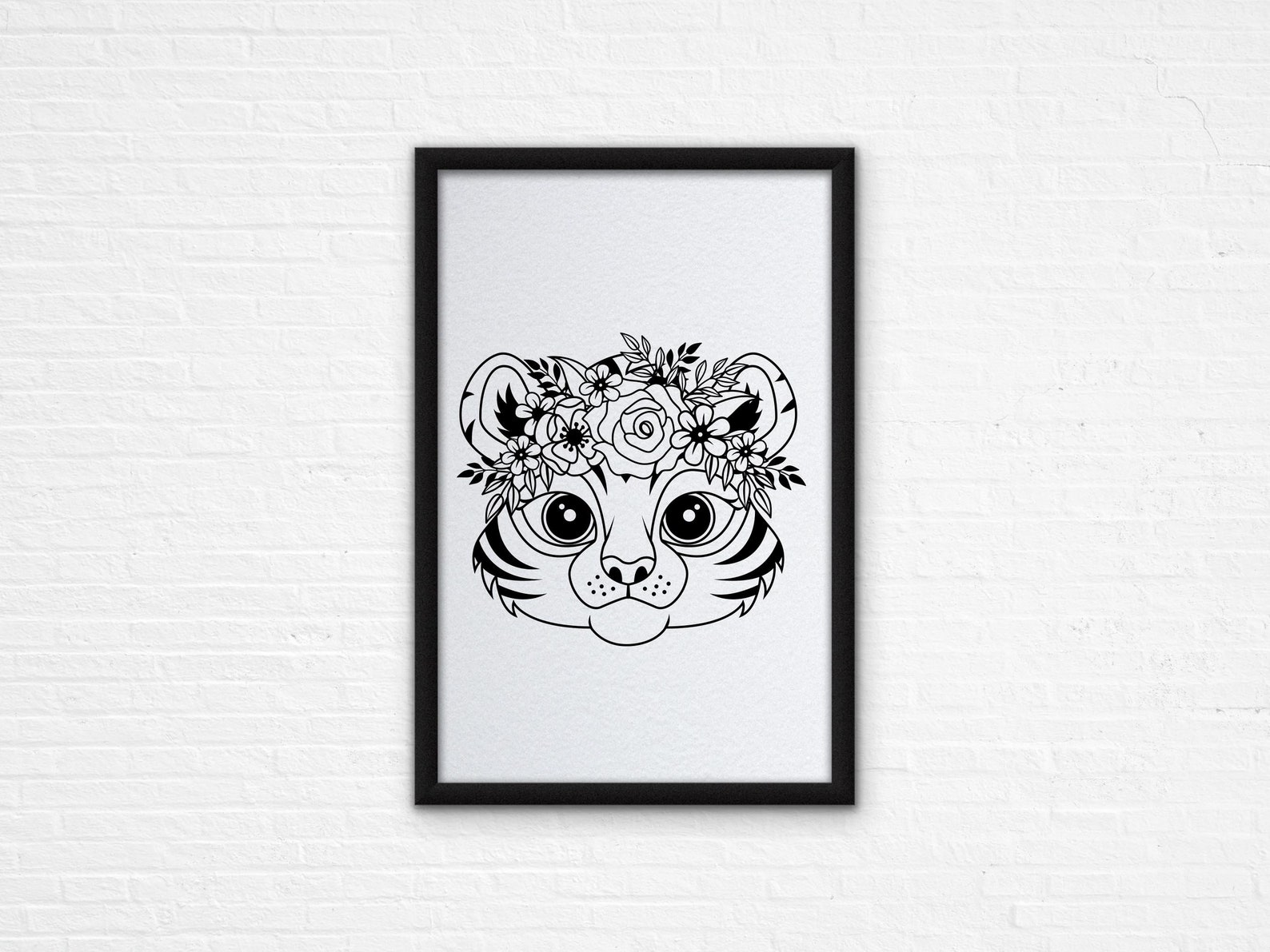 Floral Tiger Svg Tiger Face Svg Cute Tiger Svg Tiger With - Etsy