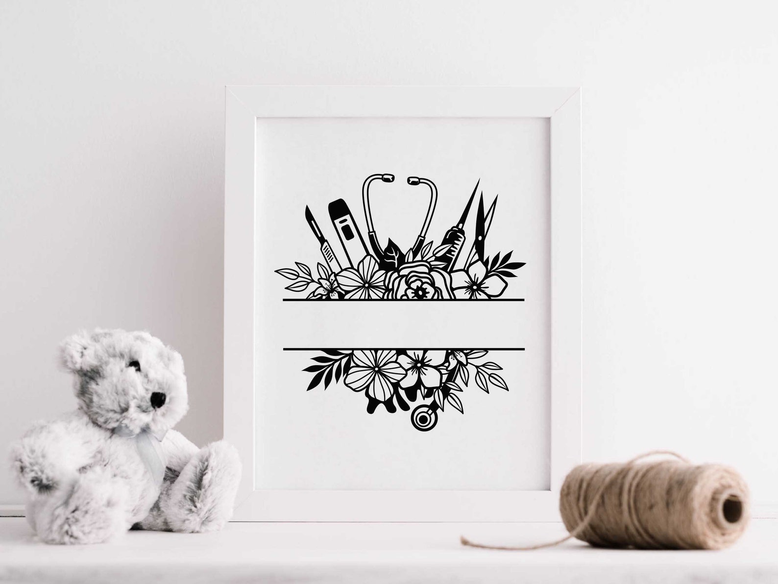 Medical Tools Svg, Nurse Svg, Floral Medical Equipments Svg, Split Name ...