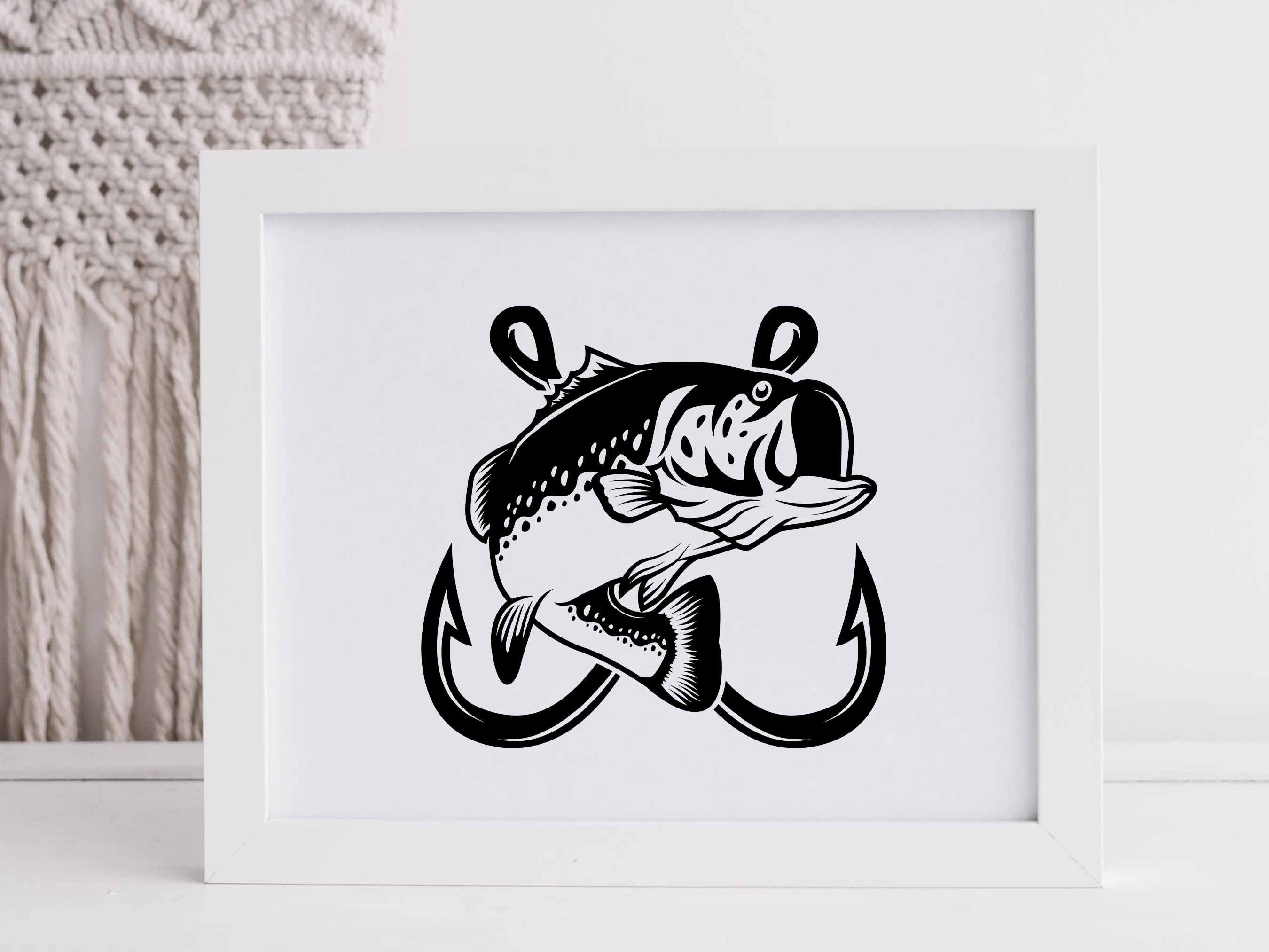 Cross Hook Bass Svg Bass Svg Fishing Svg Hook and Bass Svg - Etsy