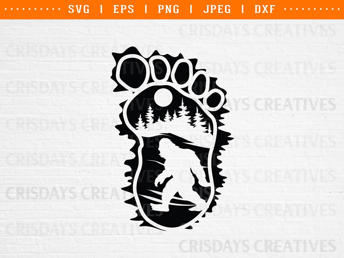 Bigfoot Bigfoot Svg Bigfoot Decal Sasquatch Wall Decor | Etsy