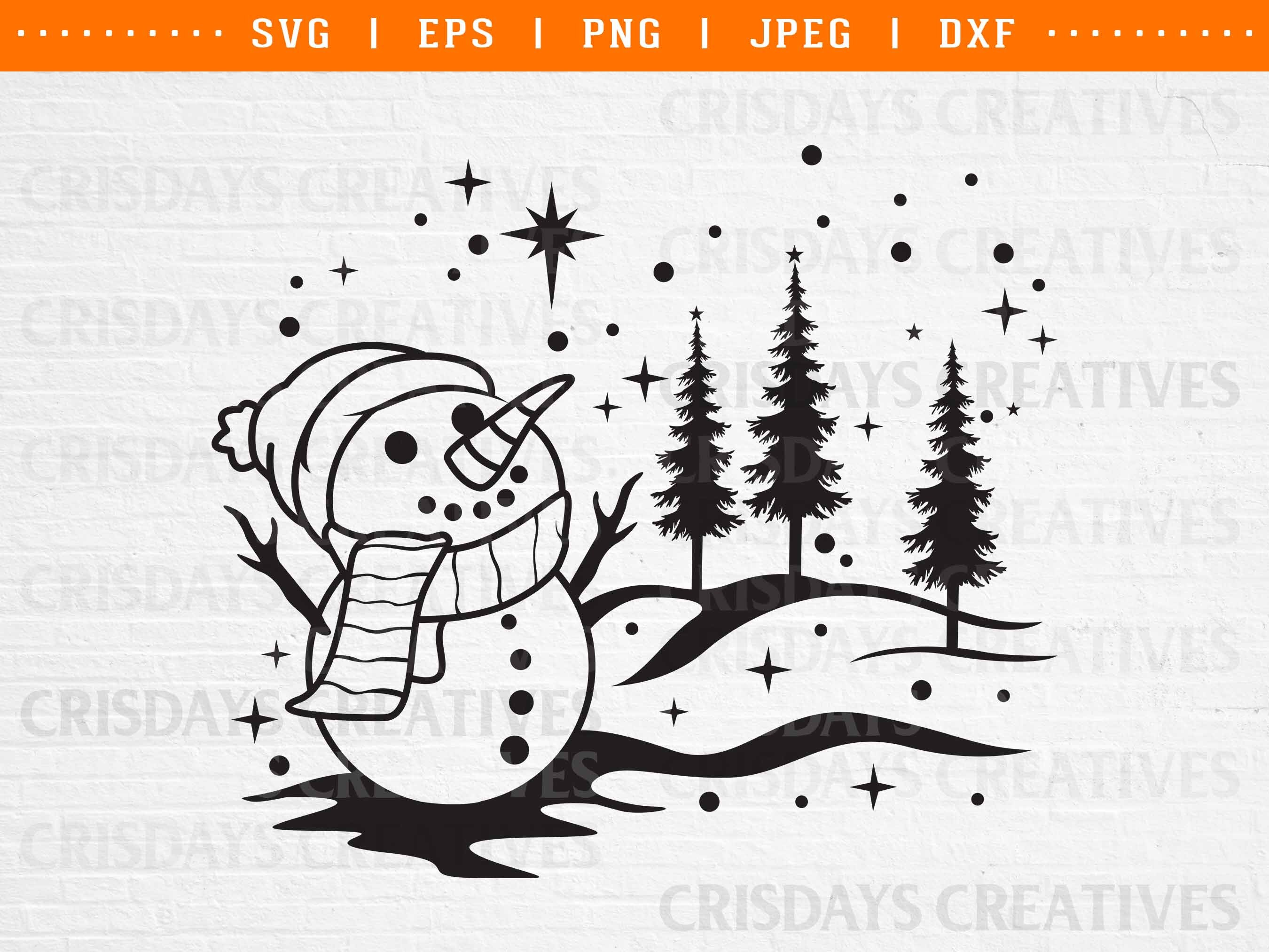Snowman Scene Svg Christmas Scene Svg Winter Snow Scene Svg - Etsy ...