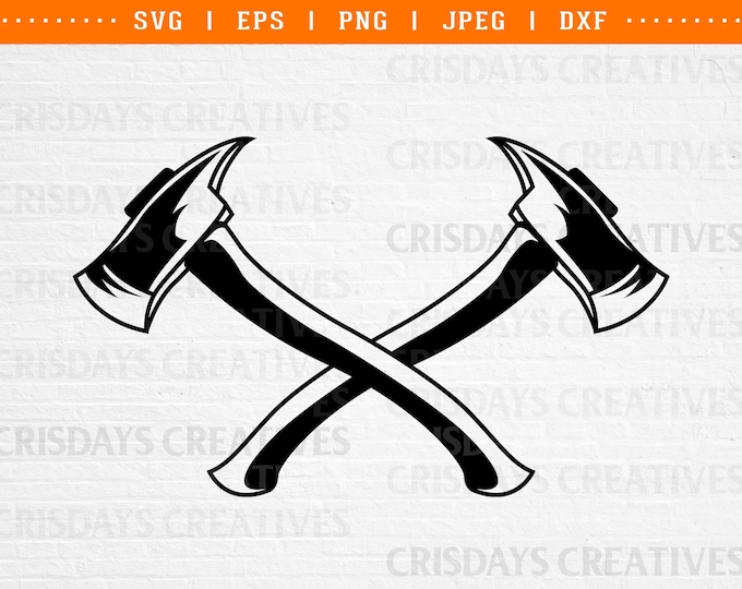 Crossed Fire Axes Svg, Firefighter SVG, Emergency Axes SVG, Double ...