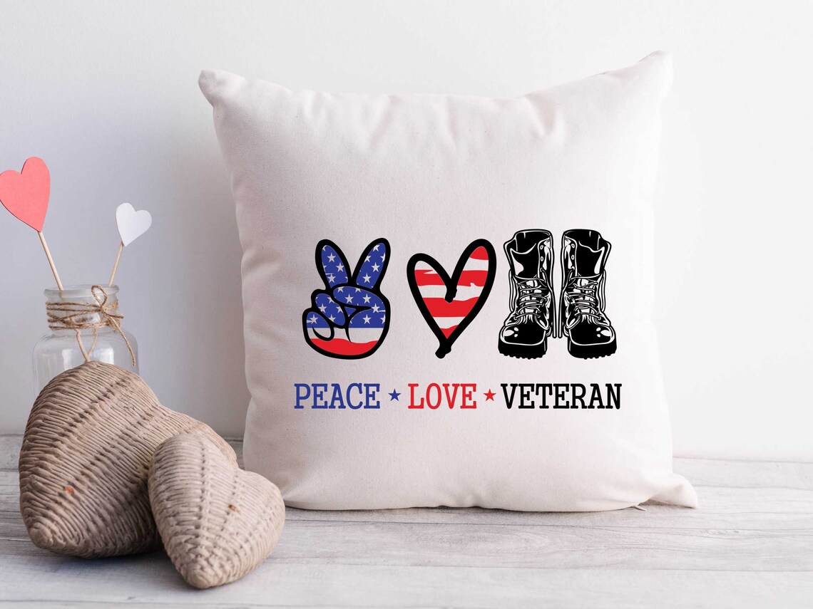 Peace Love Veteran Svg Us Veteran Svg Us Veteran Decal Us - Etsy