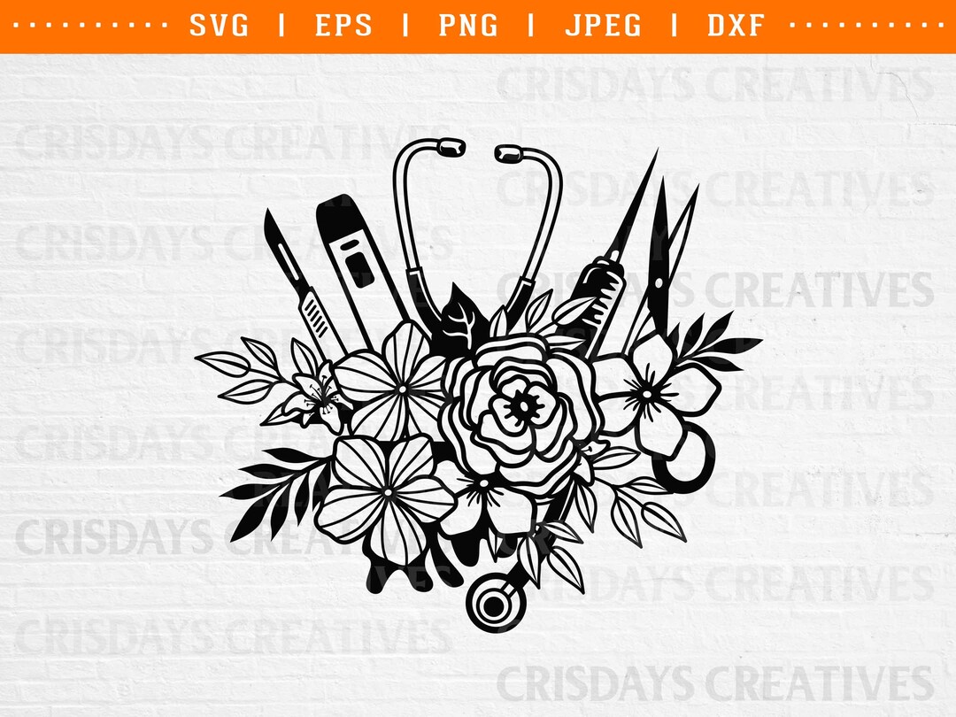 Medical Tools Svg, Nurse Svg, Floral Medical Equipments Svg, Split Name ...
