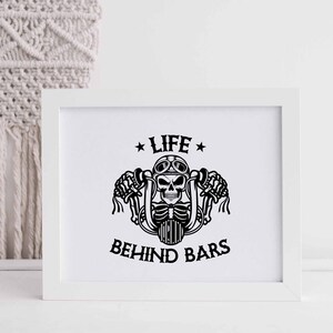 Life Behind Bars Svg| Skeleton Motorcycle Rider Svg| Motorcycle Rider ...