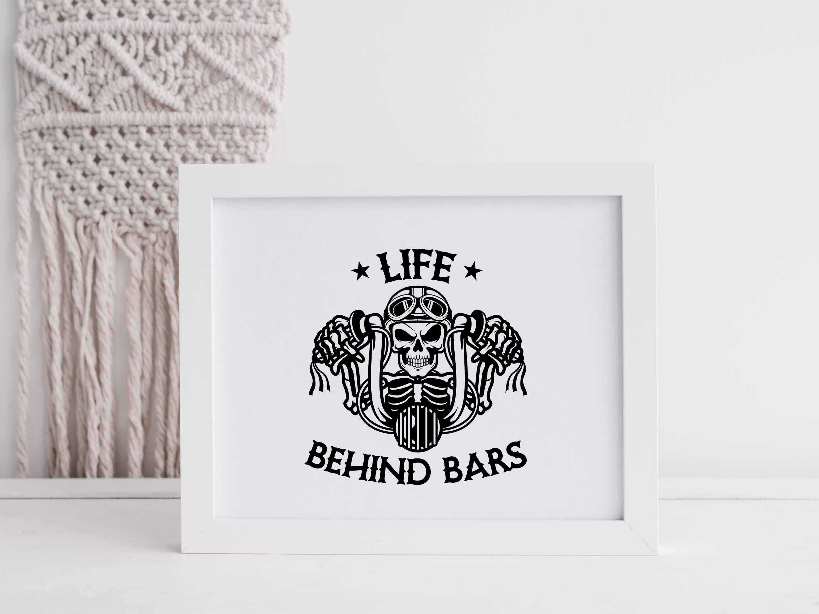 Life Behind Bars Svg Skeleton Motorcycle Rider Svg - Etsy