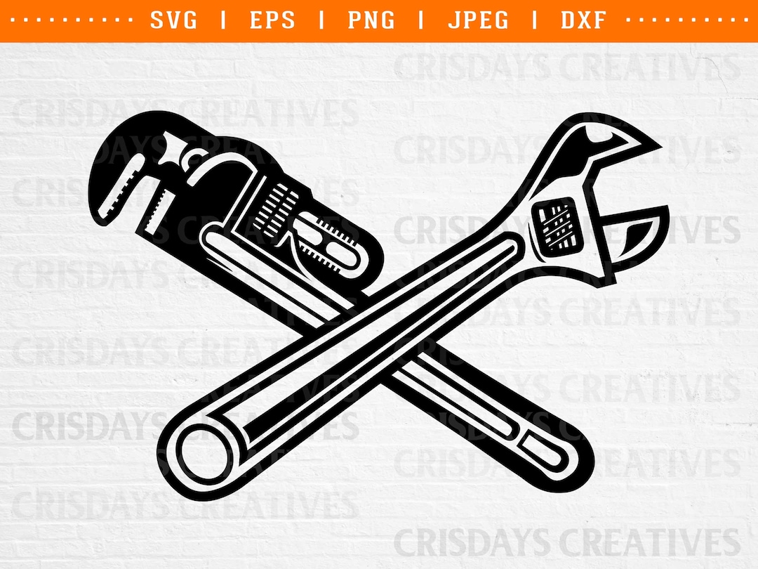 Plumber Crossed Tools Svg| Plumber Png| Plumber Vector| Pipe Wrench ...