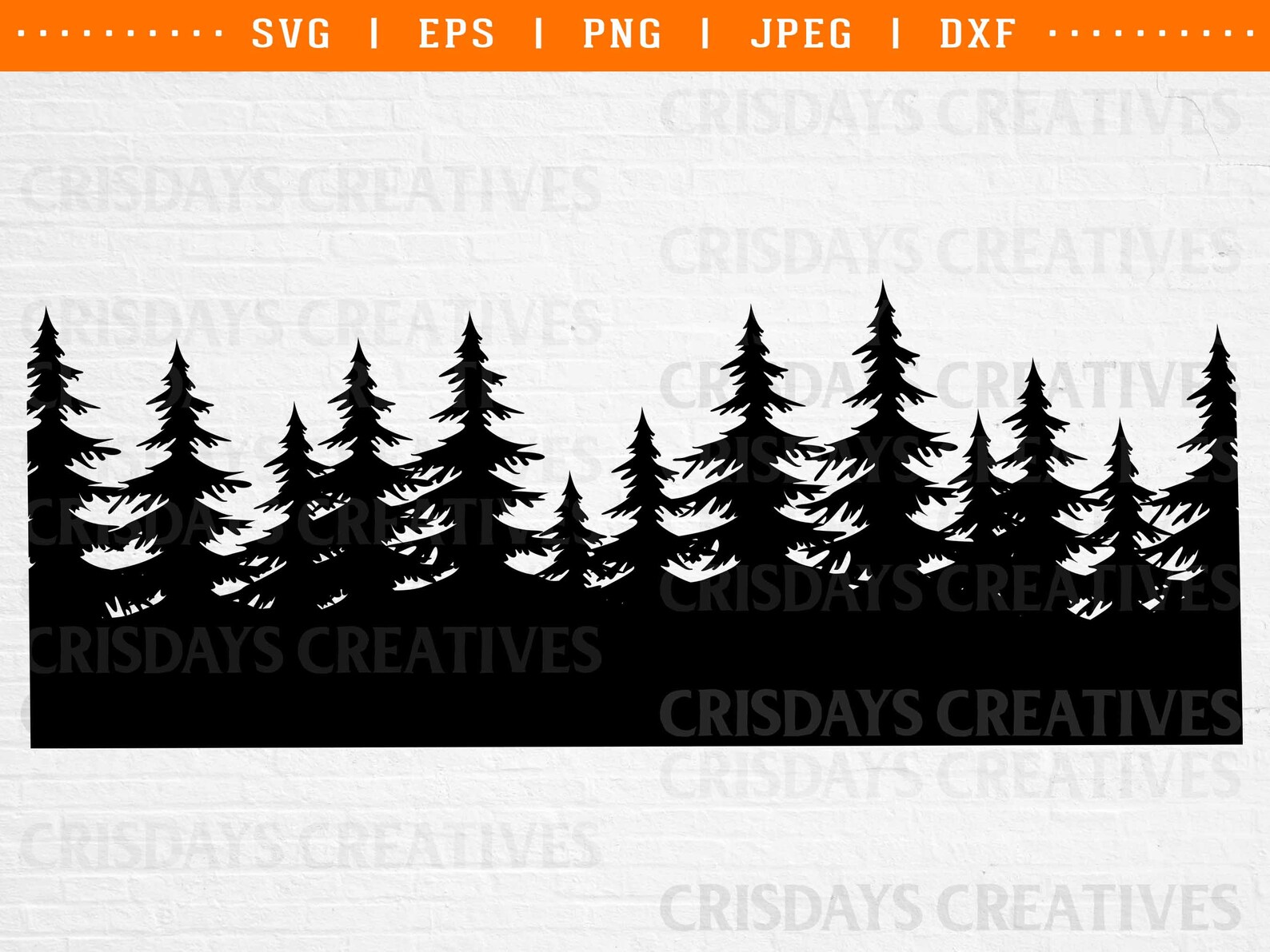 Forest Line Svg, Fir Forest Tree Line Silhouette Svg, Forest Land ...
