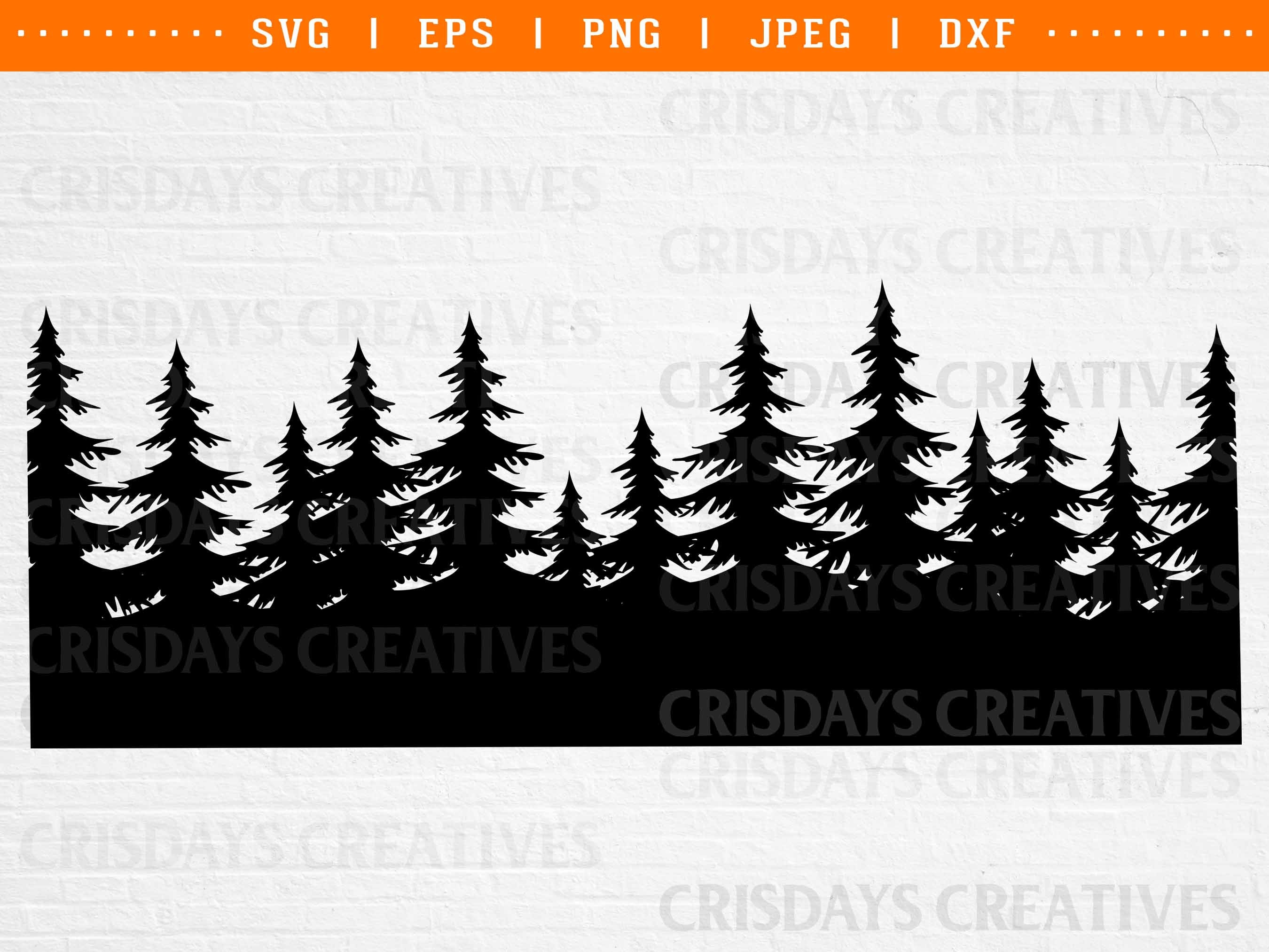 Forest Line Svg, Fir Forest Tree Line Silhouette Svg, Forest Land ...