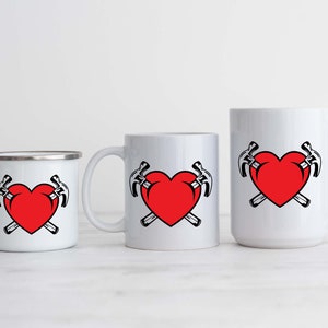 Heart With Cross Hammer Svg| Hammer SVG| Hammer Logo| Carpenter Vector ...