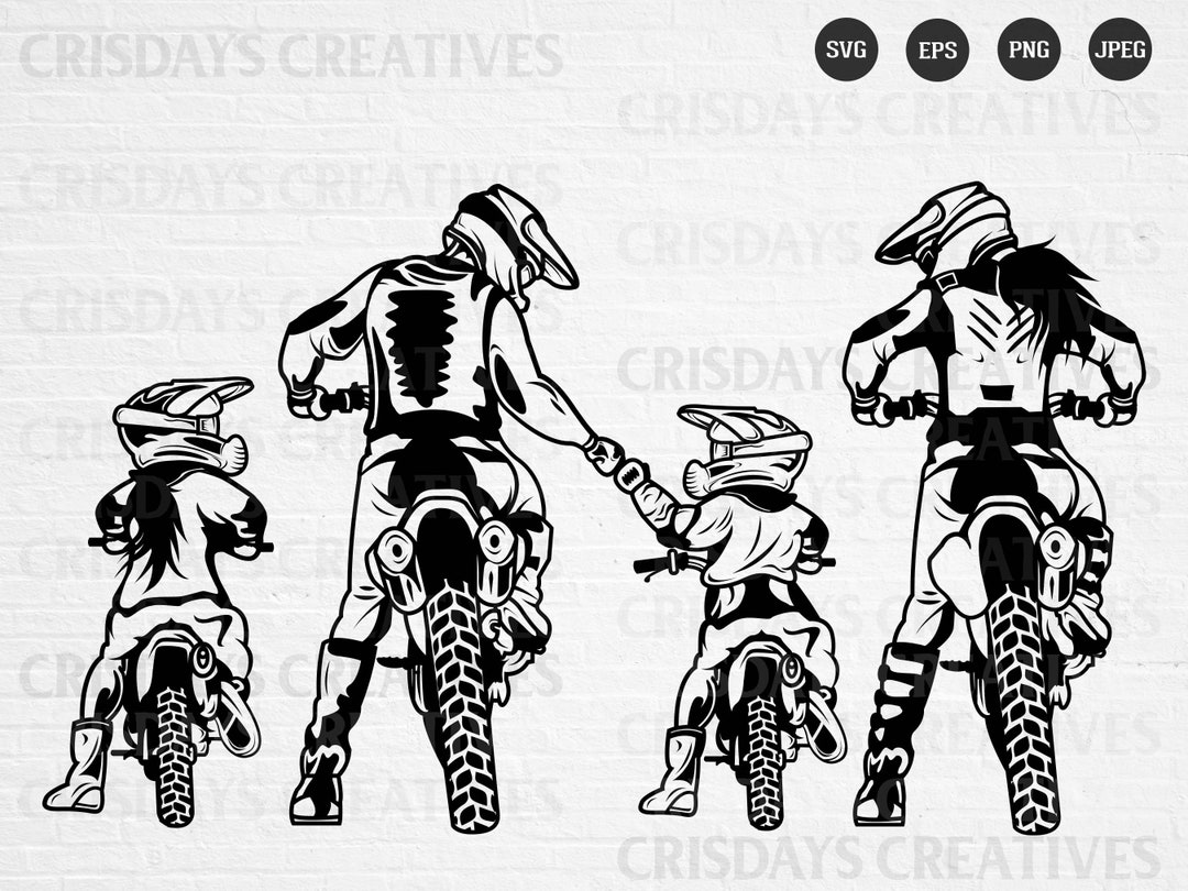 Family Motocross Svg| Motocross Svg| Father, Daughter, Son, Mom ...