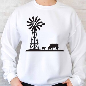 Farm Svg, Farming Svg, Cattle Svg, Farm Scene Svg, Cattle and Windmill ...