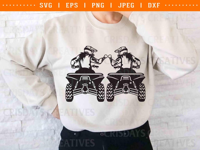 Best Buddies ATV Riding SVG | Four Wheeler Friends Clipart | ATV ...