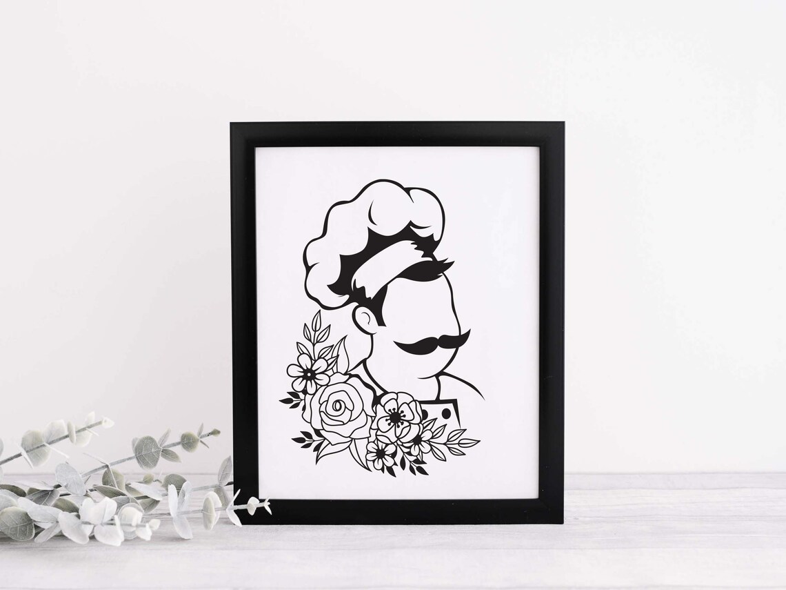 Floral Chef Svg, Chef Svg, Chef With Flowers Svg, Flower Chef Svg ...