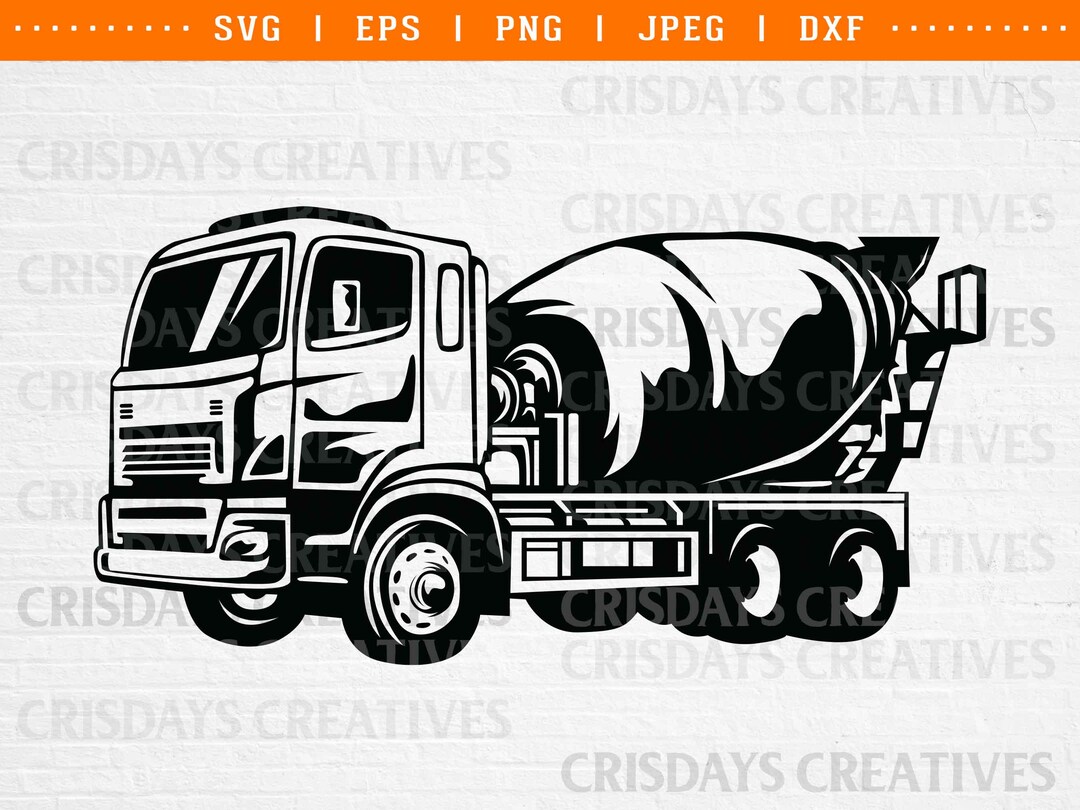 Cement Mixer Svg Files for Cricut, Construction Vehicle Svg, Mixer Svg ...
