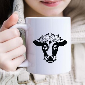 Floral Cow SVG| Cow With Wreath Svg| Heifer Svg| Cow Head Svg| Farm ...