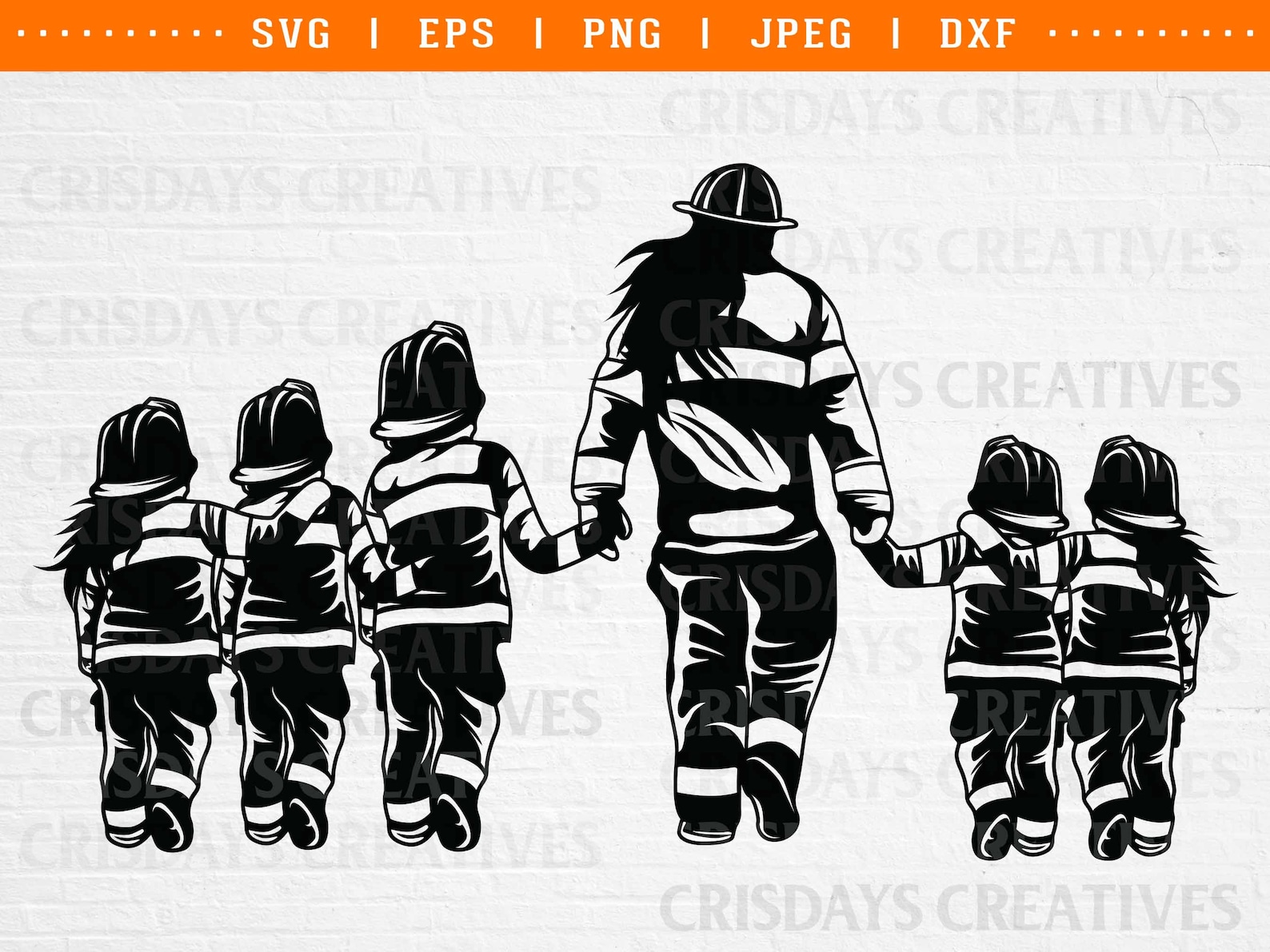 Firefighter Family Svg, Fire Fighter Mom Svg, Firefighter Mom and Kids ...