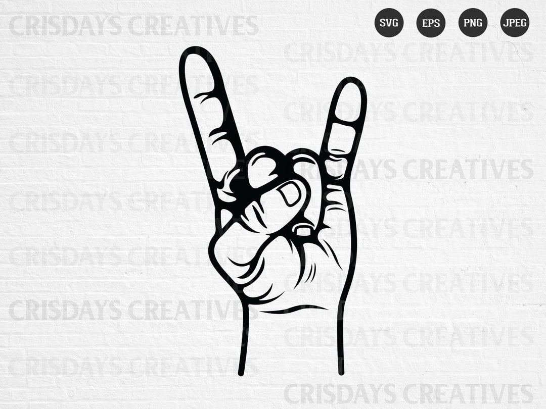 Rock and Roll Svg| Rocknroll Hand Sign Svg| Rock Hand SVG| Rock N Roll ...